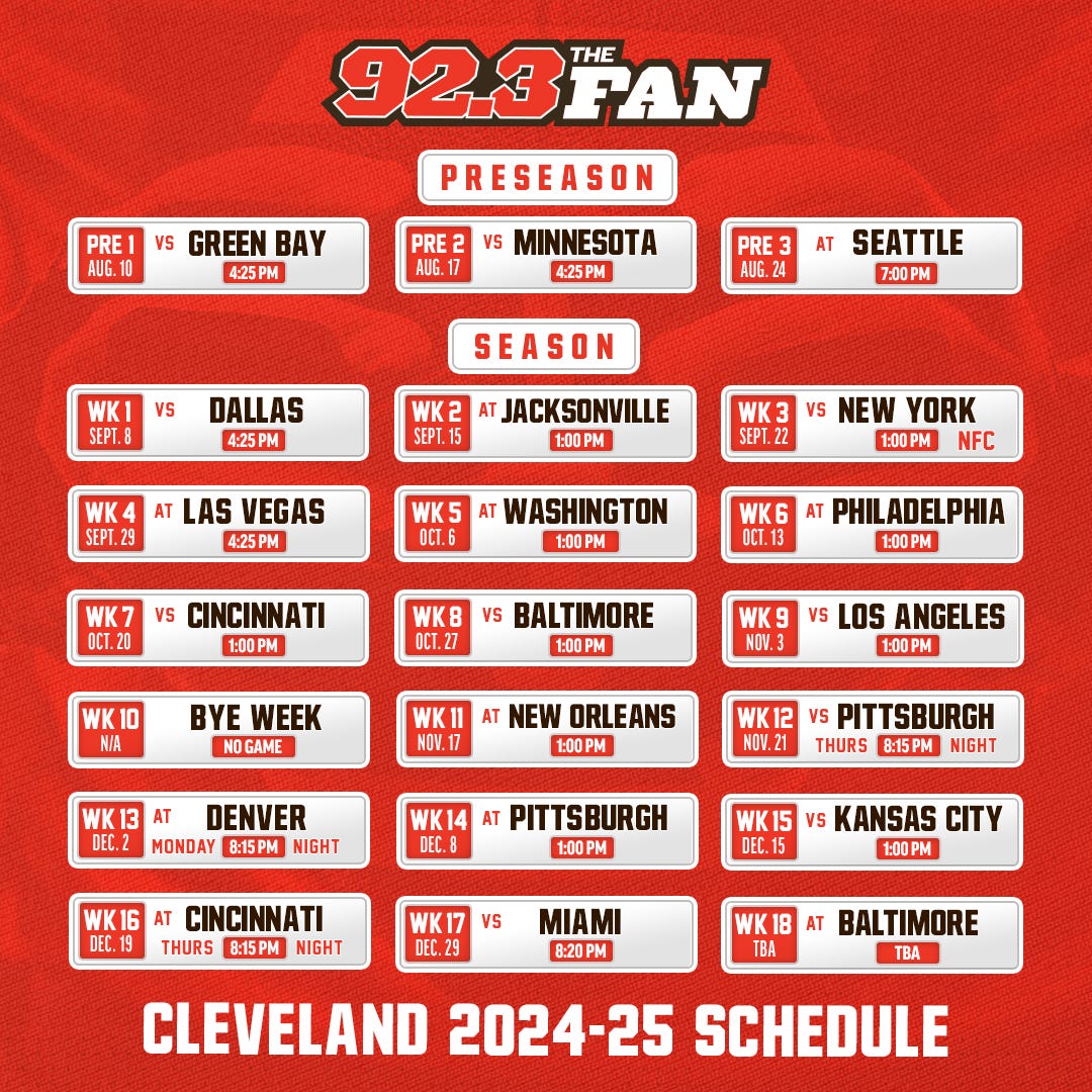 Browns football schedule store
